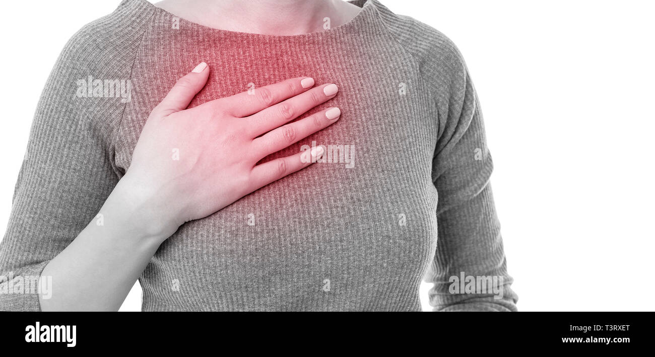 Figure of a woman in pain in the body on a white background Stock Photo ...