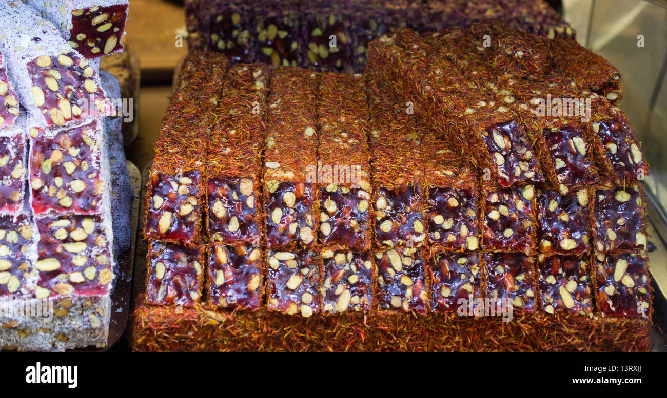 Load of traditional turkish delight lokum candy Stock Photo - Alamy