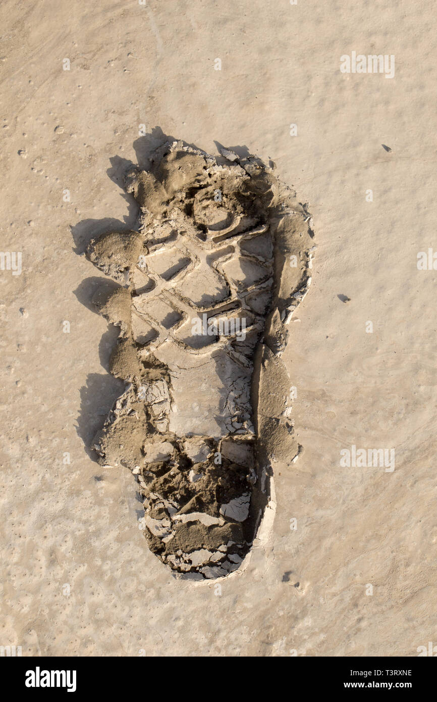 Footstep pattern seen on a concrete background Stock Photo - Alamy