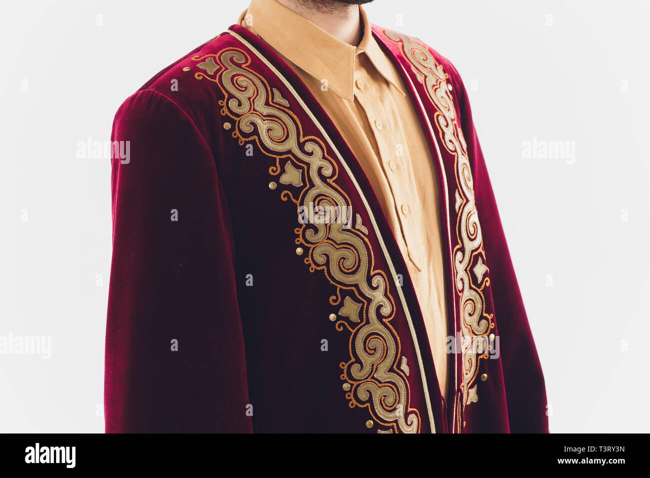 national Bashkir costumes. peoples of Russia. Tatars on white ...