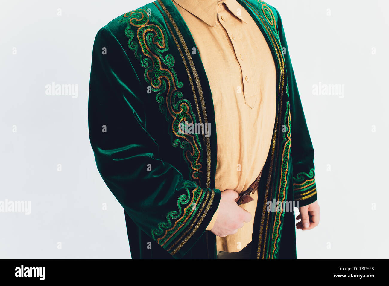 national Bashkir costumes. peoples of Russia. Tatars on white ...
