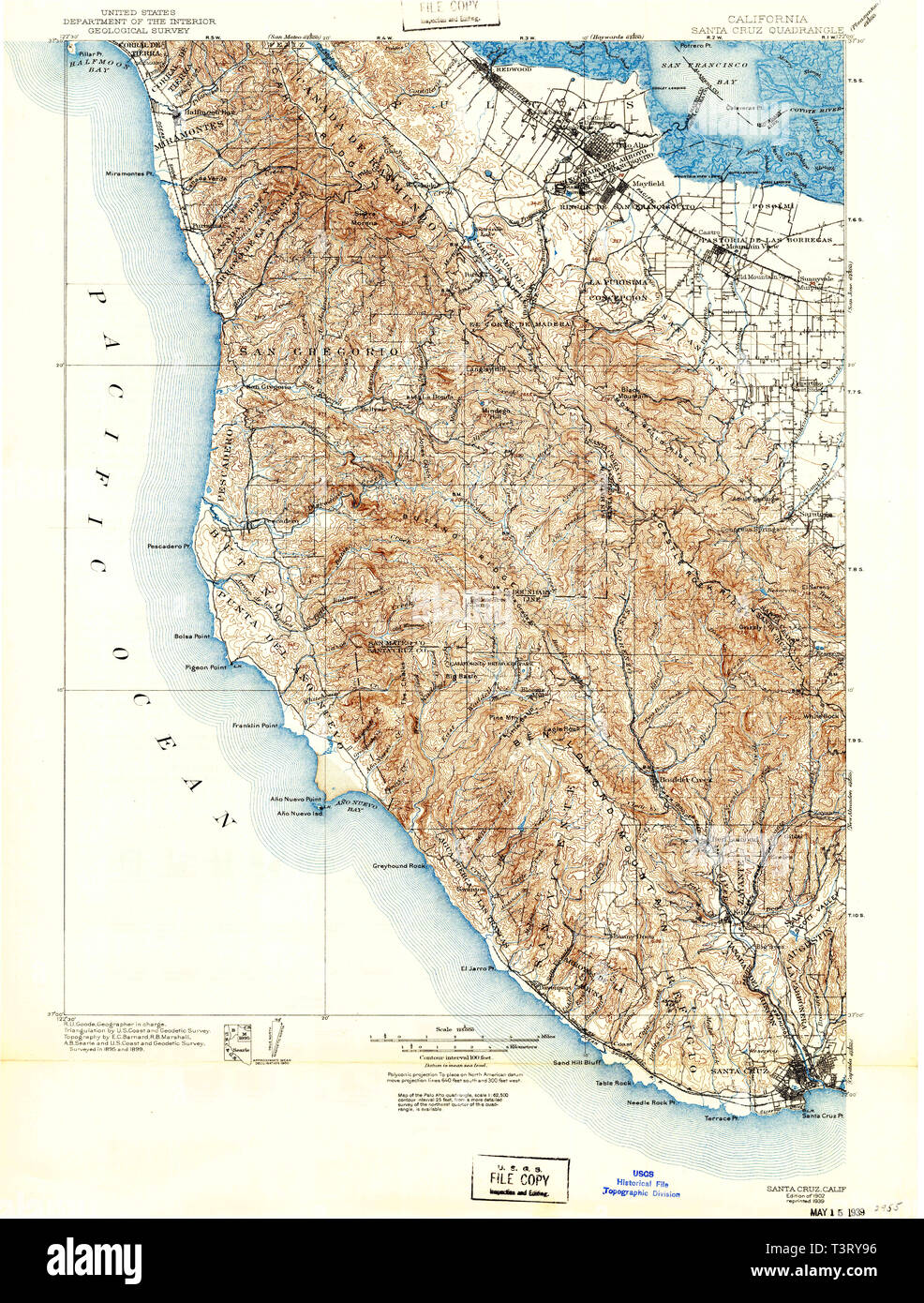 Santa cruz california map hi-res stock photography and images - Alamy