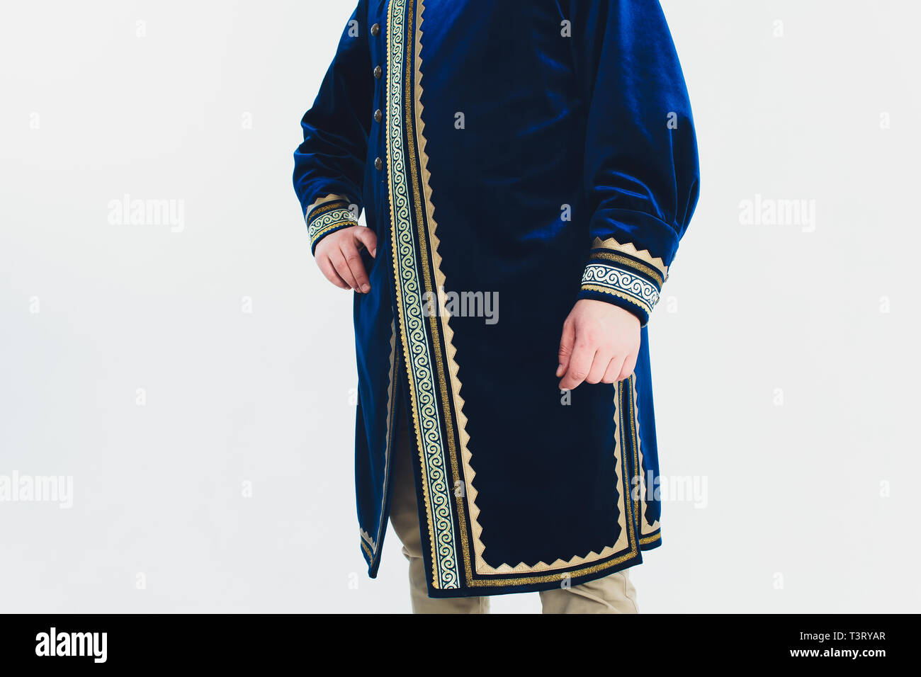 national Bashkir costumes. peoples of Russia. Tatars on white ...