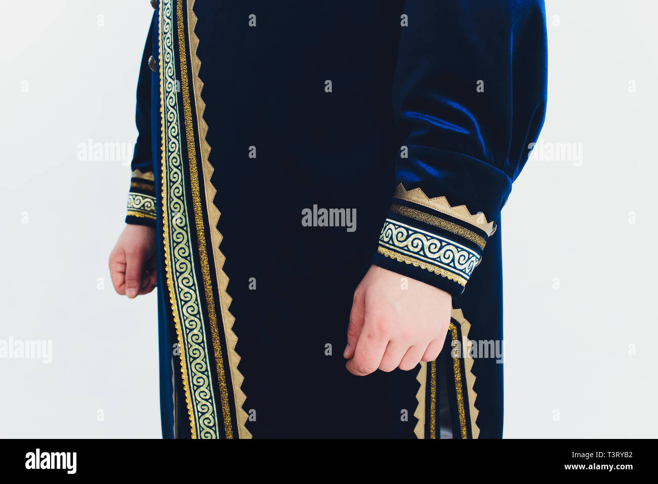 national Bashkir costumes. peoples of Russia. Tatars on white ...