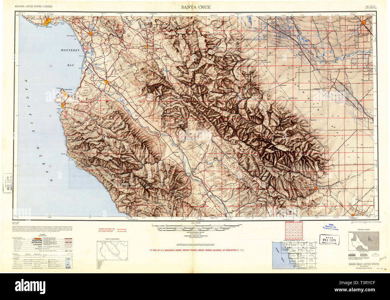 Santa cruz california map hi-res stock photography and images - Alamy