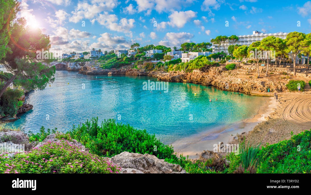 Cala Esmeralda beach, Cala d'Or city, Palma Mallorca, Spain Stock Photo ...