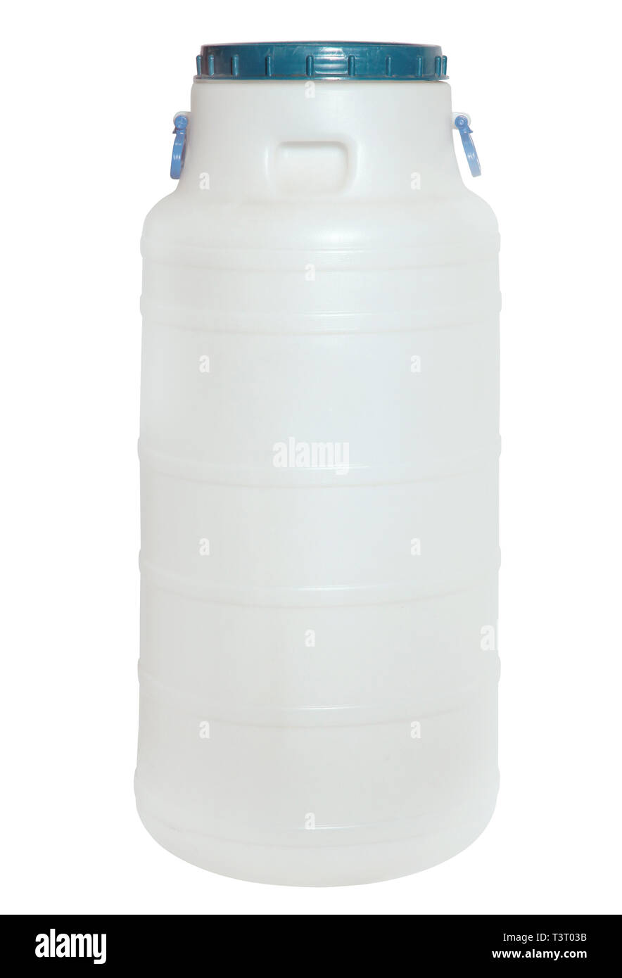 plastic barrel, canister for water. Isolated on white background ...