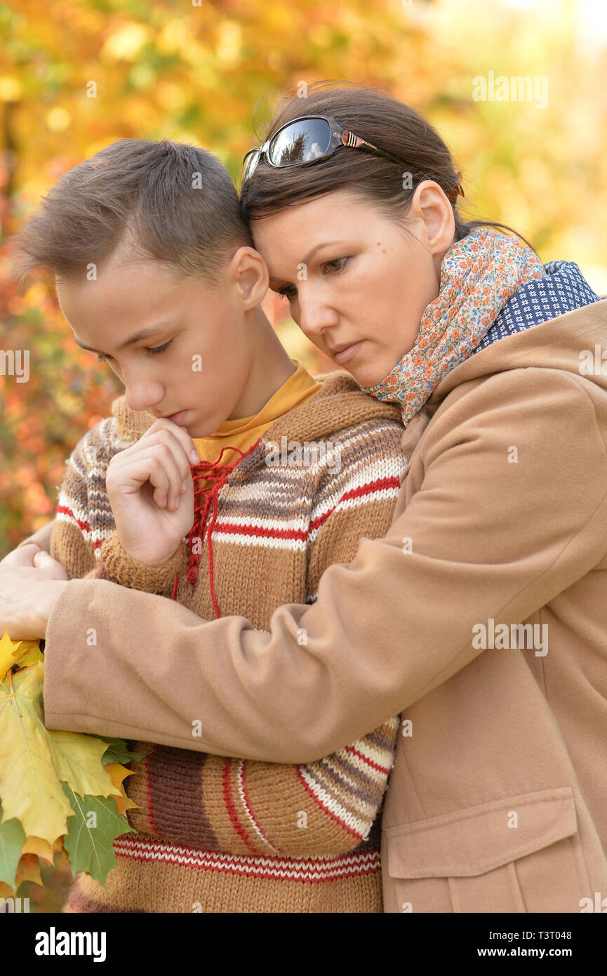 Sad comfort mother son hi-res stock photography and images - Alamy