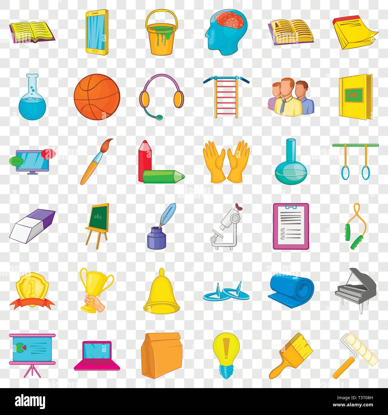 Education icons set, cartoon style Stock Vector Image & Art - Alamy