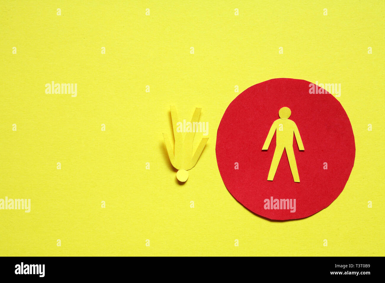 Connection concept. Two men made from yellow paper standing against one ...