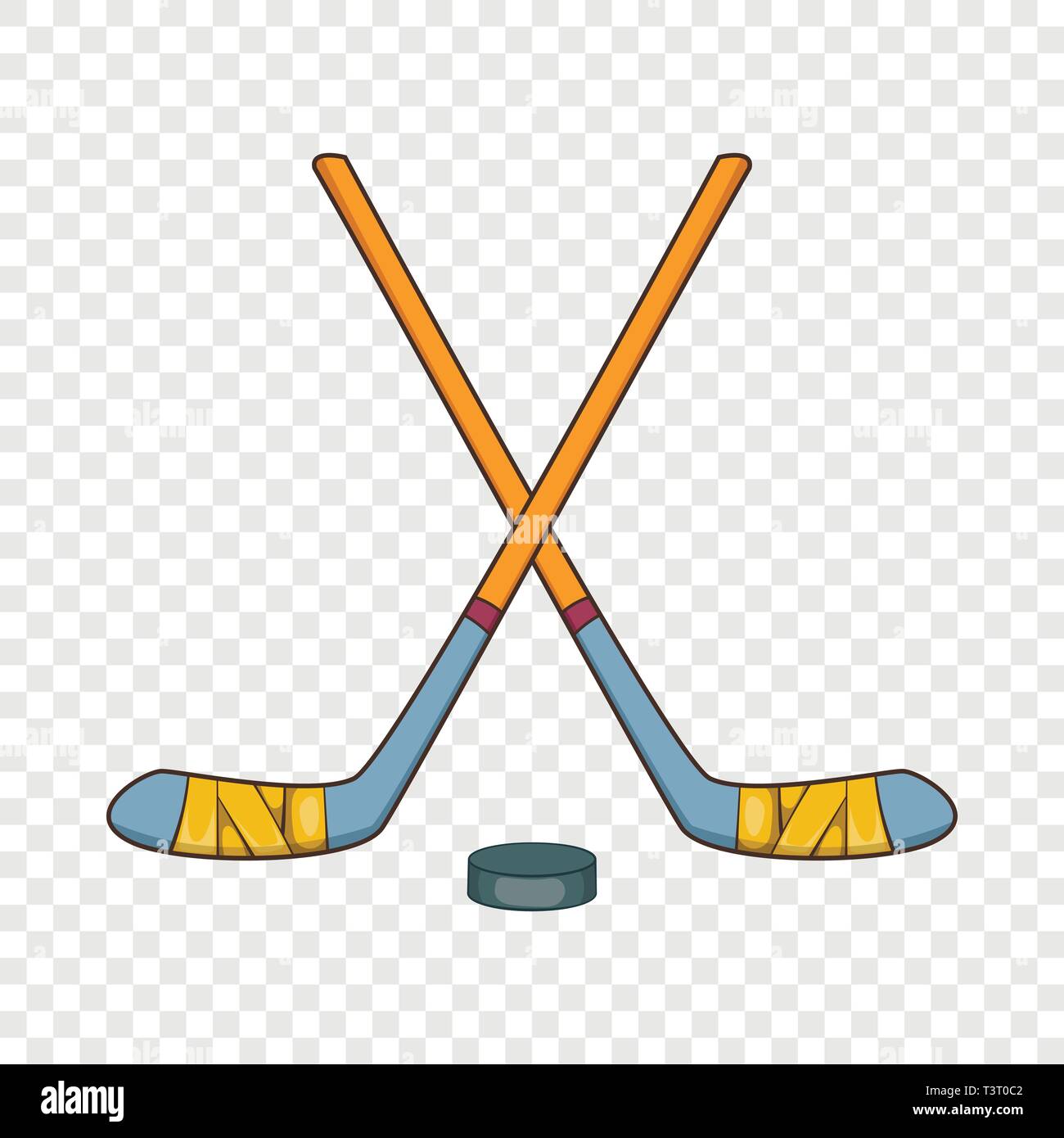 Hockey sticks and puck icon, cartoon style Stock Vector Image & Art - Alamy