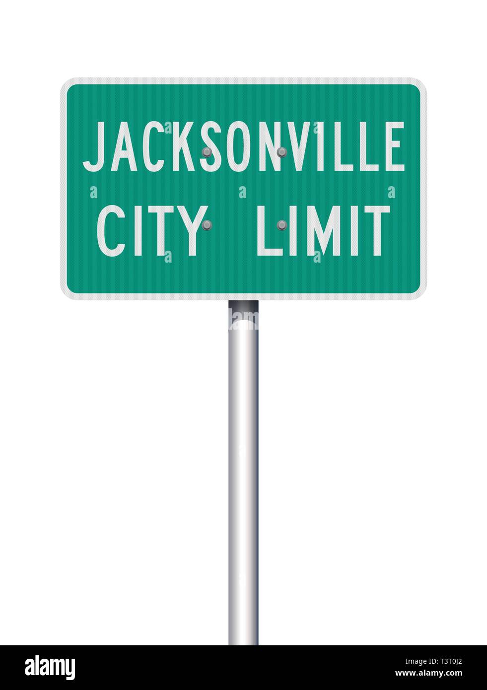 Vector illustration of the Jacksonville City Limit green road sign ...