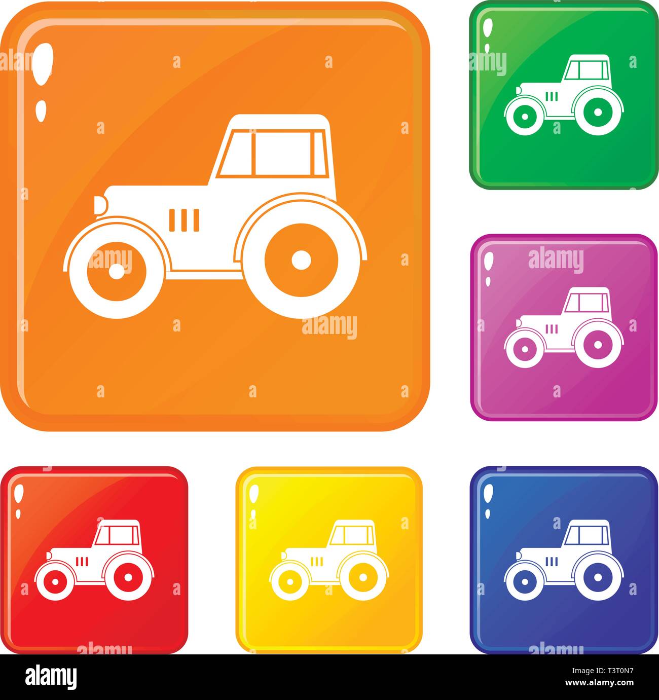 Tractor icons set vector color Stock Vector Image & Art - Alamy