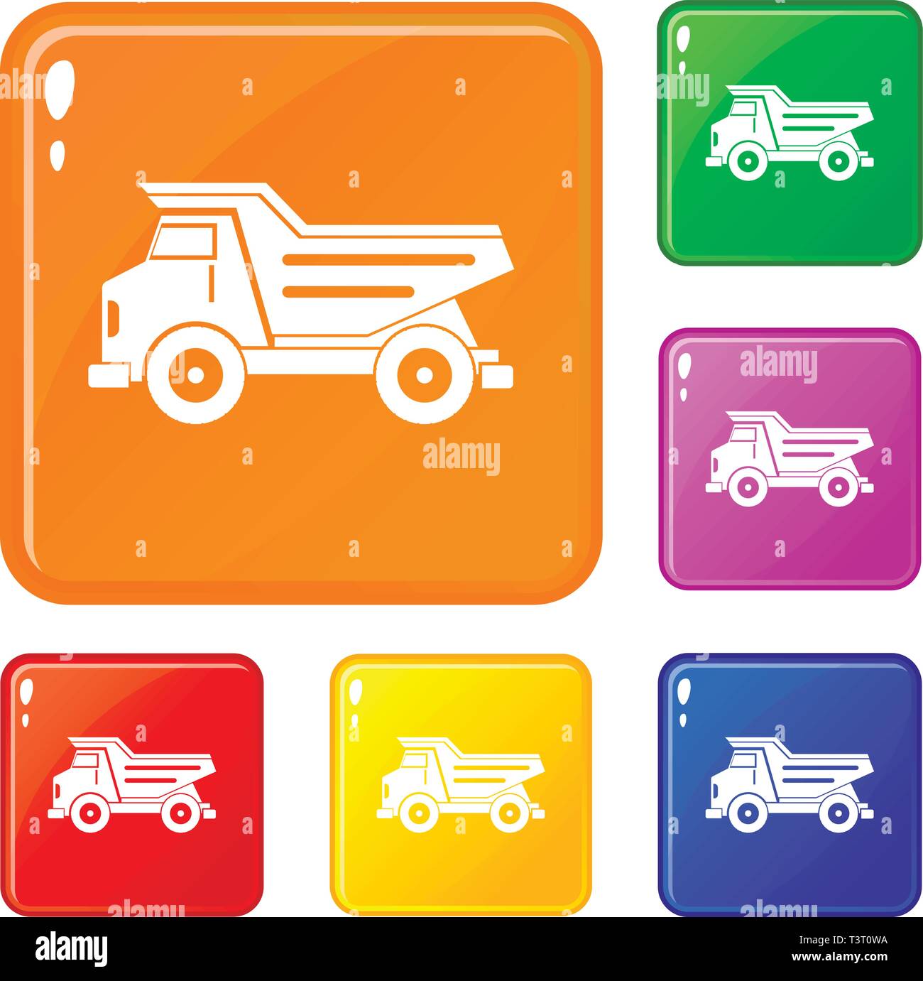 Dump truck icons set vector color Stock Vector Image & Art - Alamy