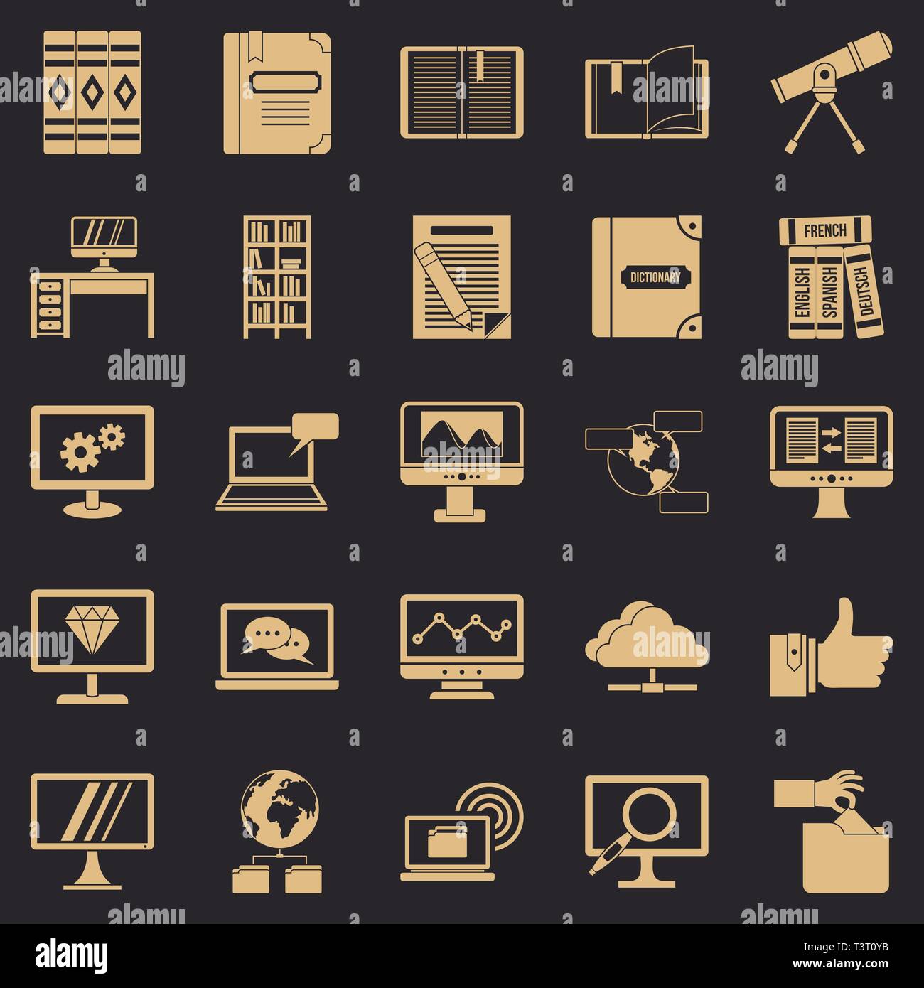 Explorer icons set, simple style Stock Vector Image & Art - Alamy