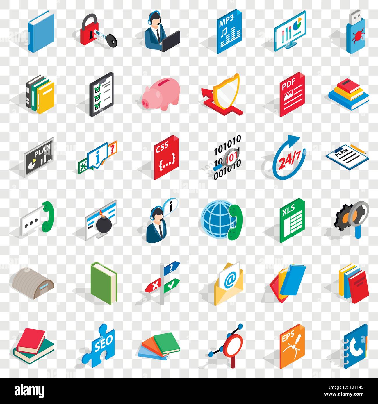 Elearning icons set, isometric style Stock Vector Image & Art - Alamy