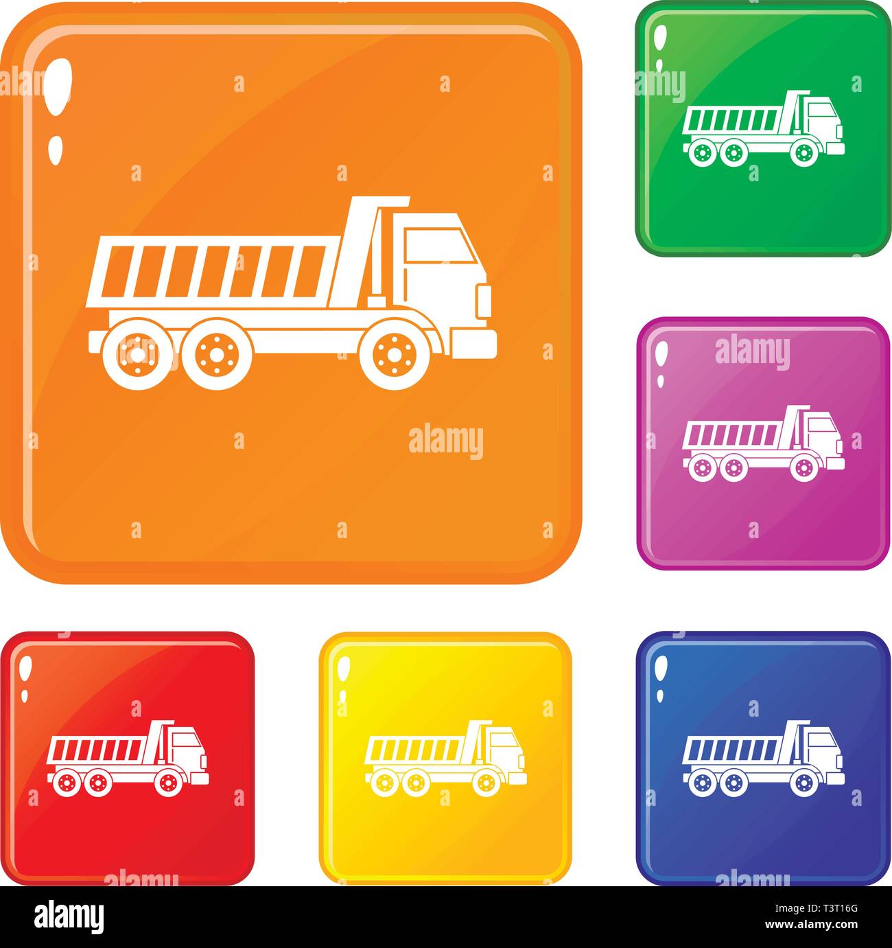 Dumper truck icons set vector color Stock Vector Image & Art - Alamy