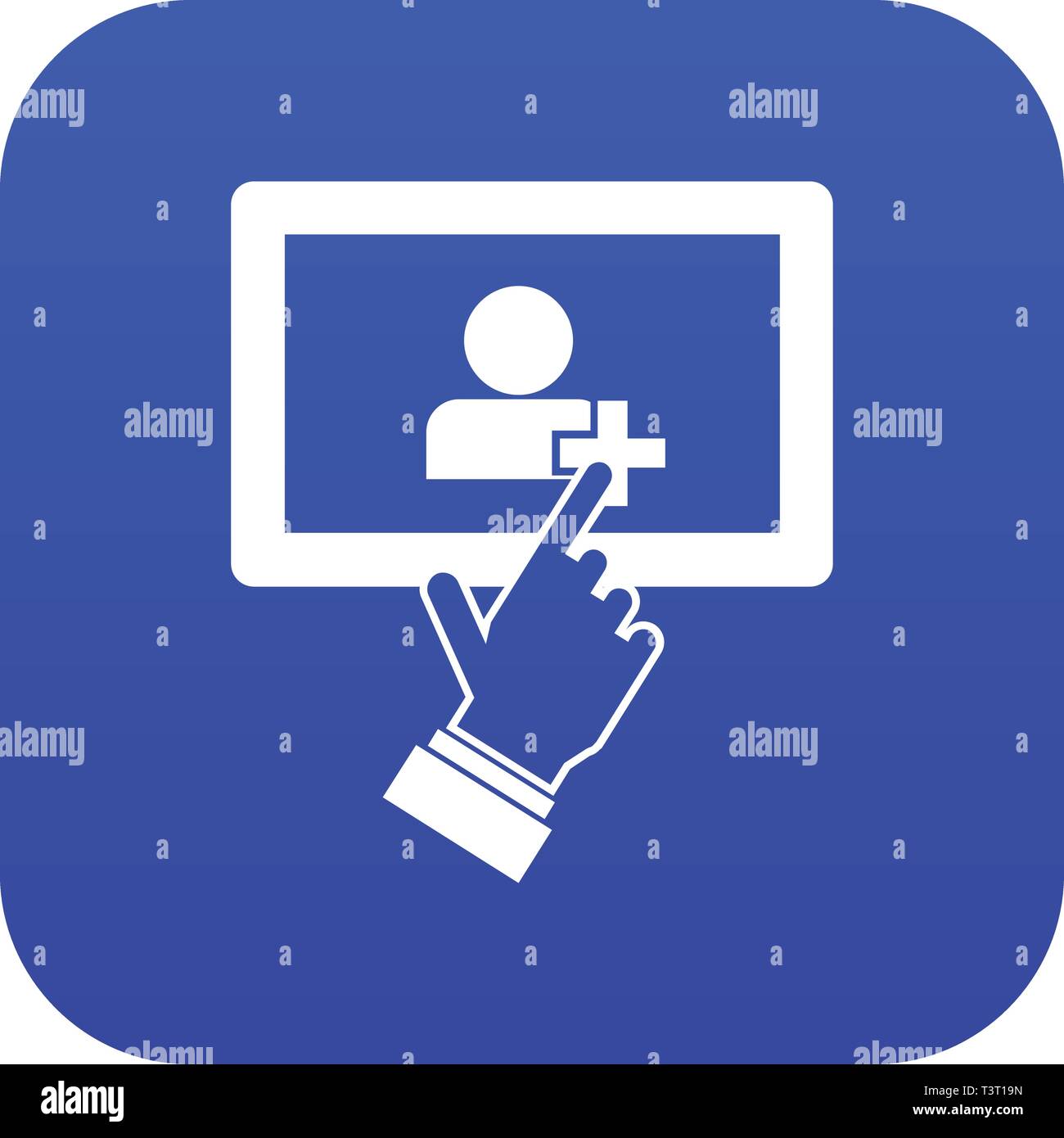 Touch screen tablet click icon digital blue Stock Vector Image & Art ...