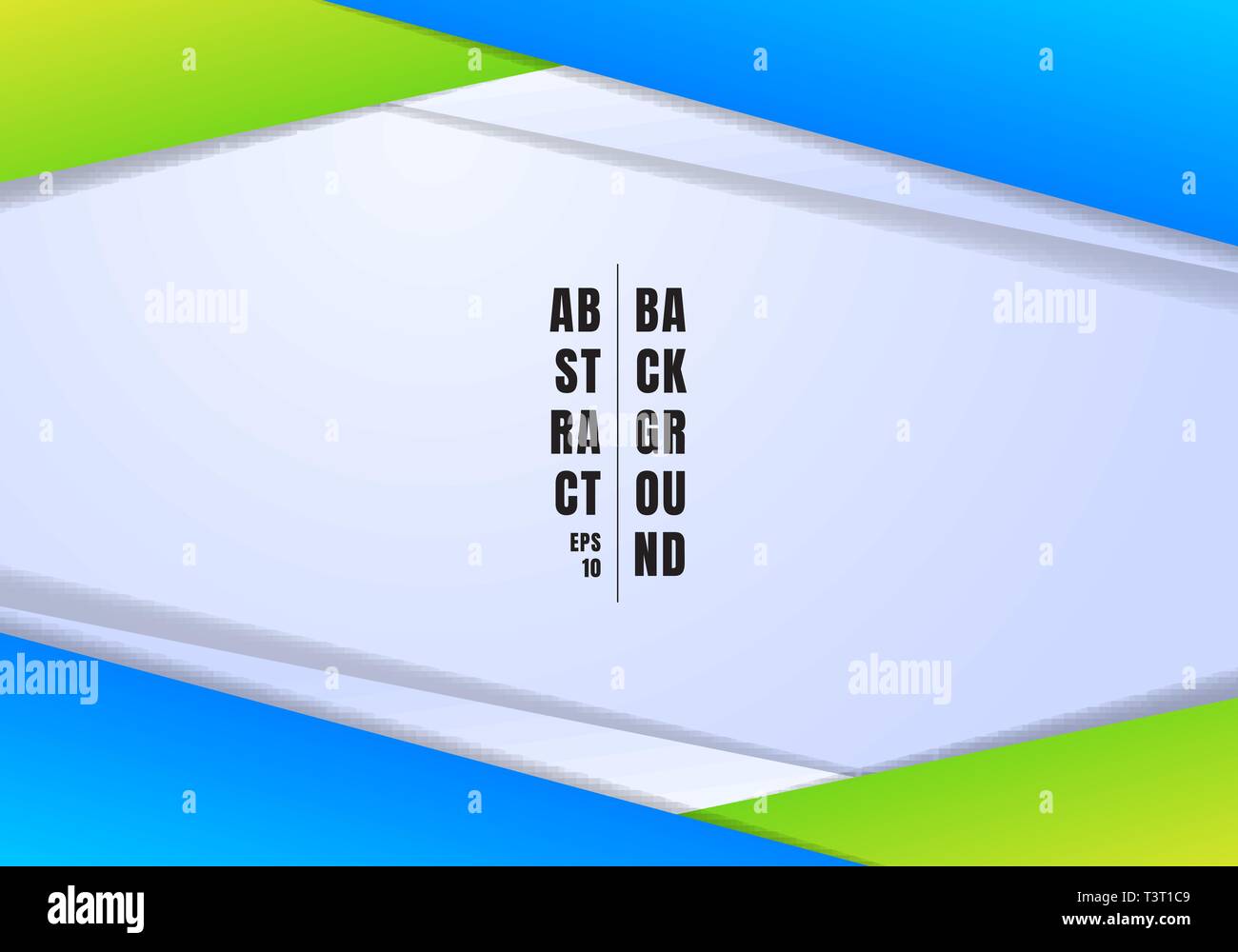 Abstract template header and footers blue and green geometric triangles ...