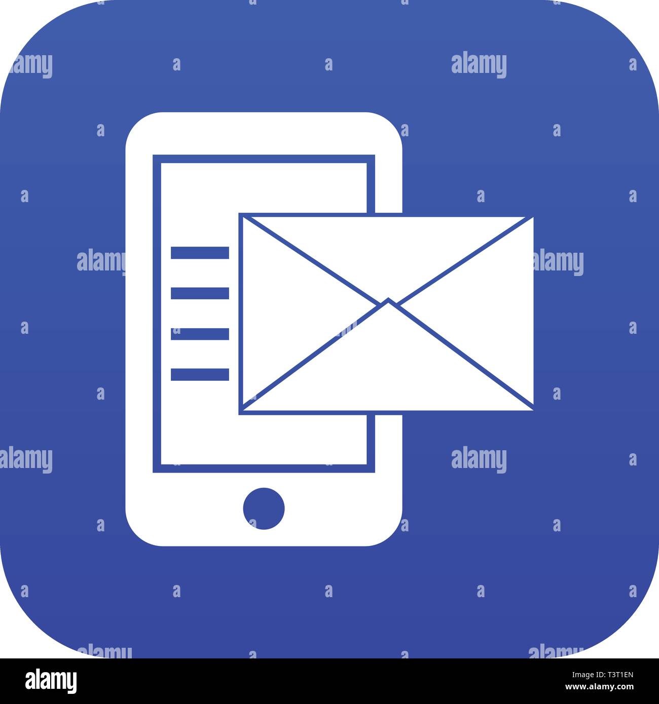 Smartphone with envelope icon digital blue Stock Vector Image & Art - Alamy