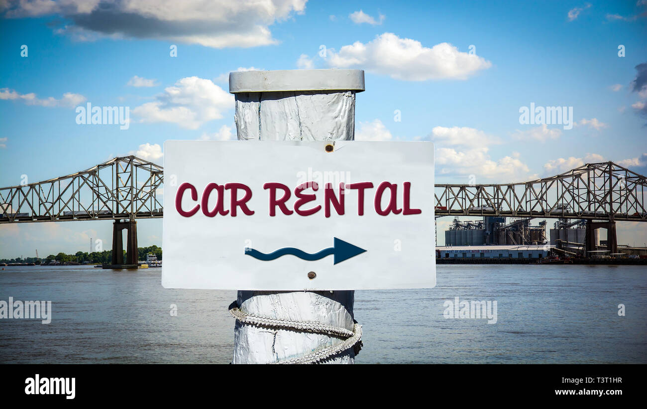 Street Sign Car Rental Stock Photo - Alamy