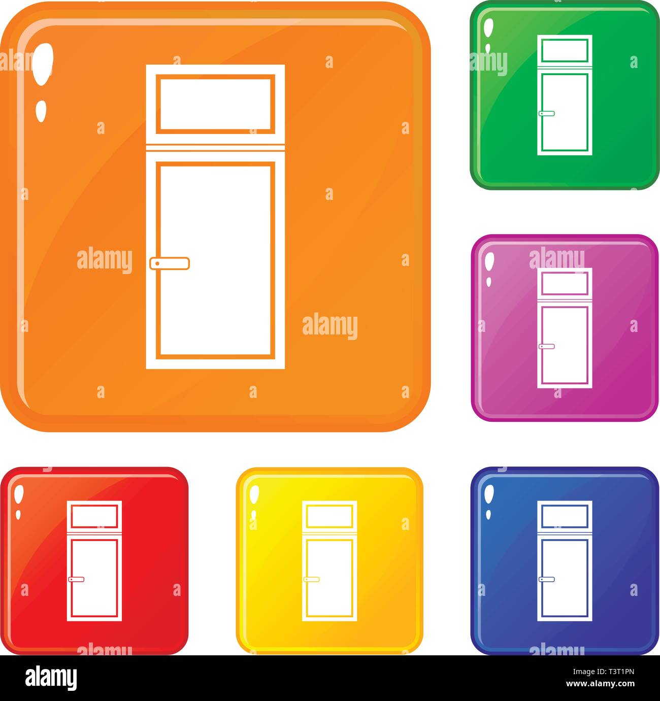 Wooden window icons set vector color Stock Vector Image & Art - Alamy