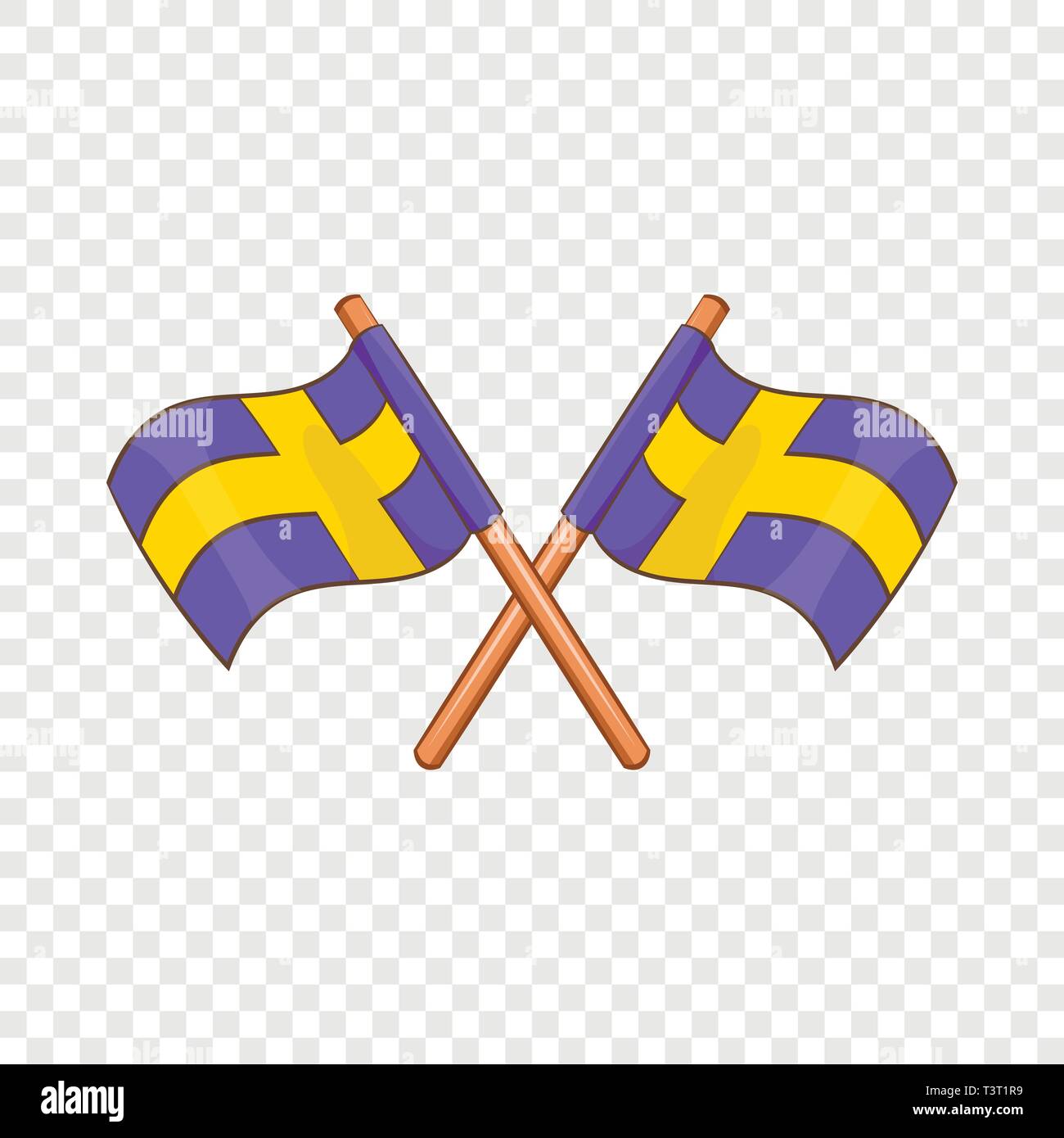 Crossed swedish flags icon, cartoon style Stock Vector Image & Art - Alamy