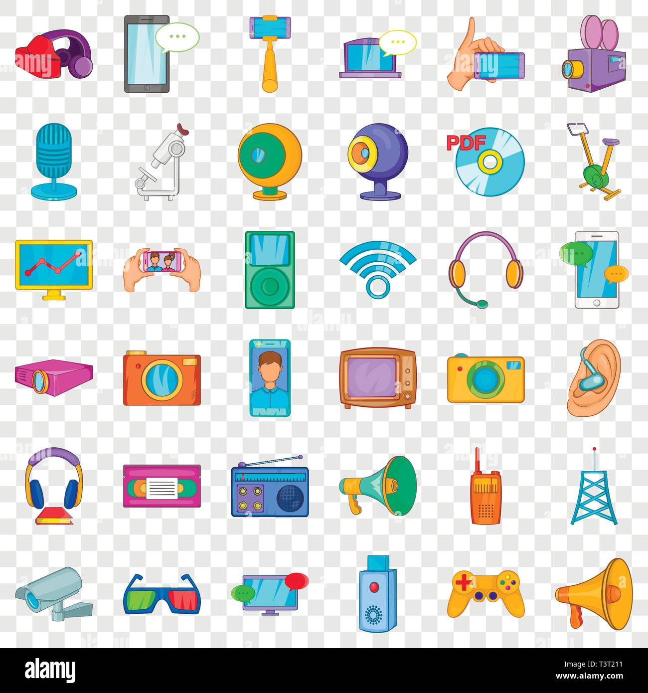 Electronic gadget icons set, cartoon style Stock Vector Image & Art - Alamy