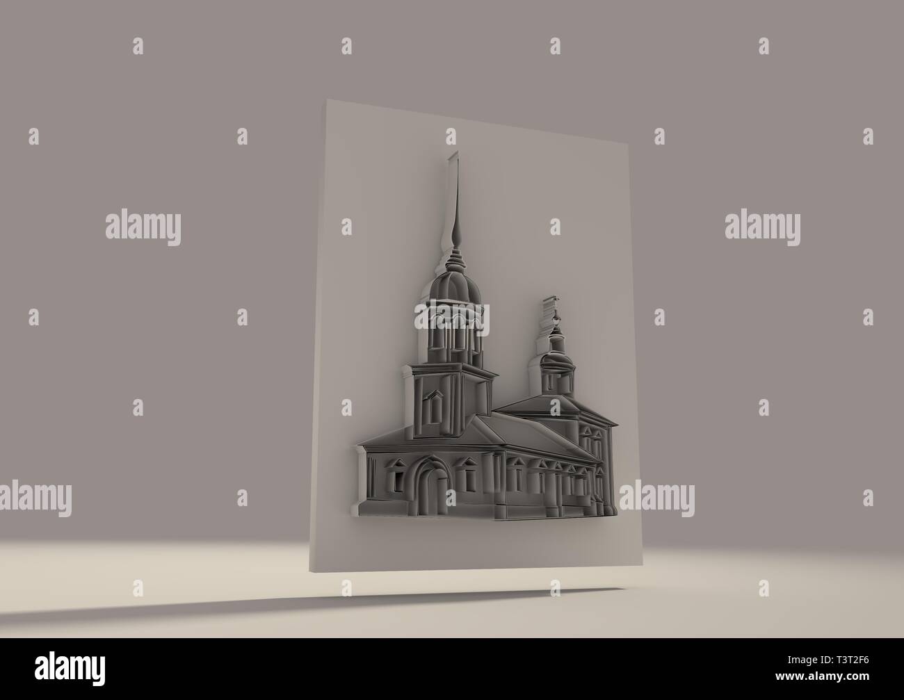 Russian orthodox church 3D sketch. Volume curves drawing Stock Photo ...
