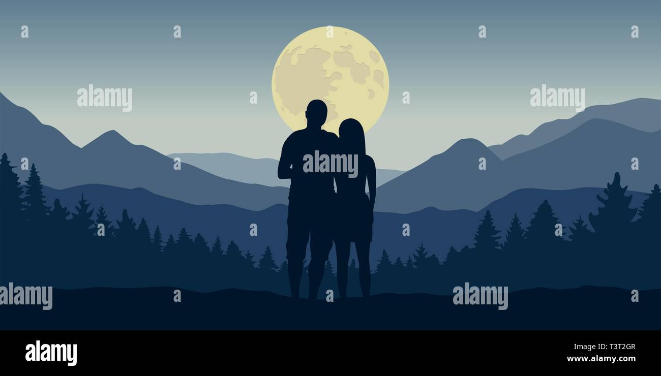 Love Couple In Moonlight High Resolution Stock Photography and Images ...