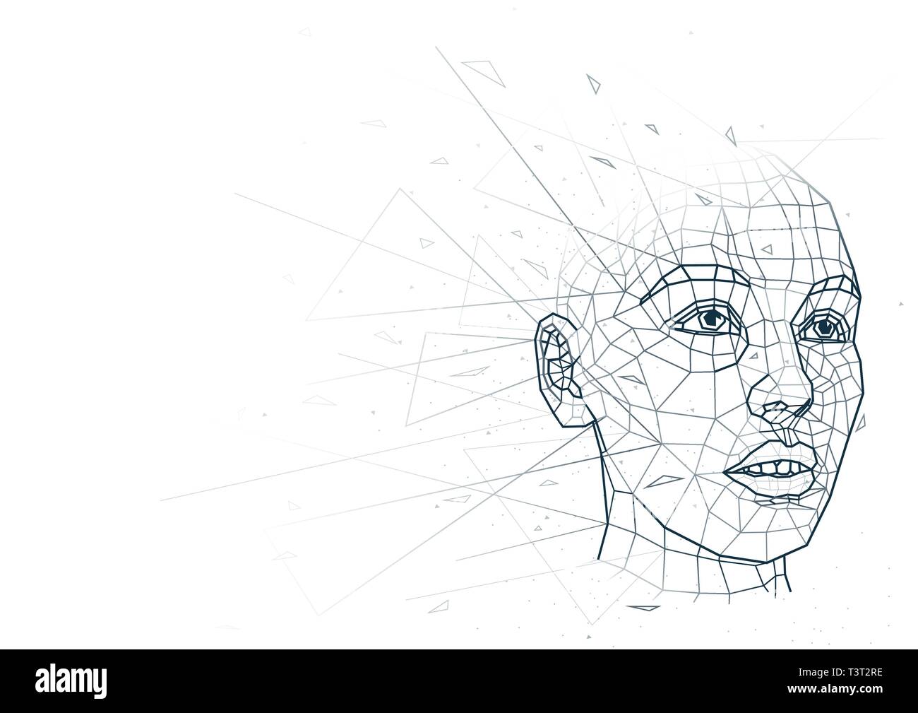 Abstract Human Head Low Poly Wireframe Stock Vector Image & Art - Alamy