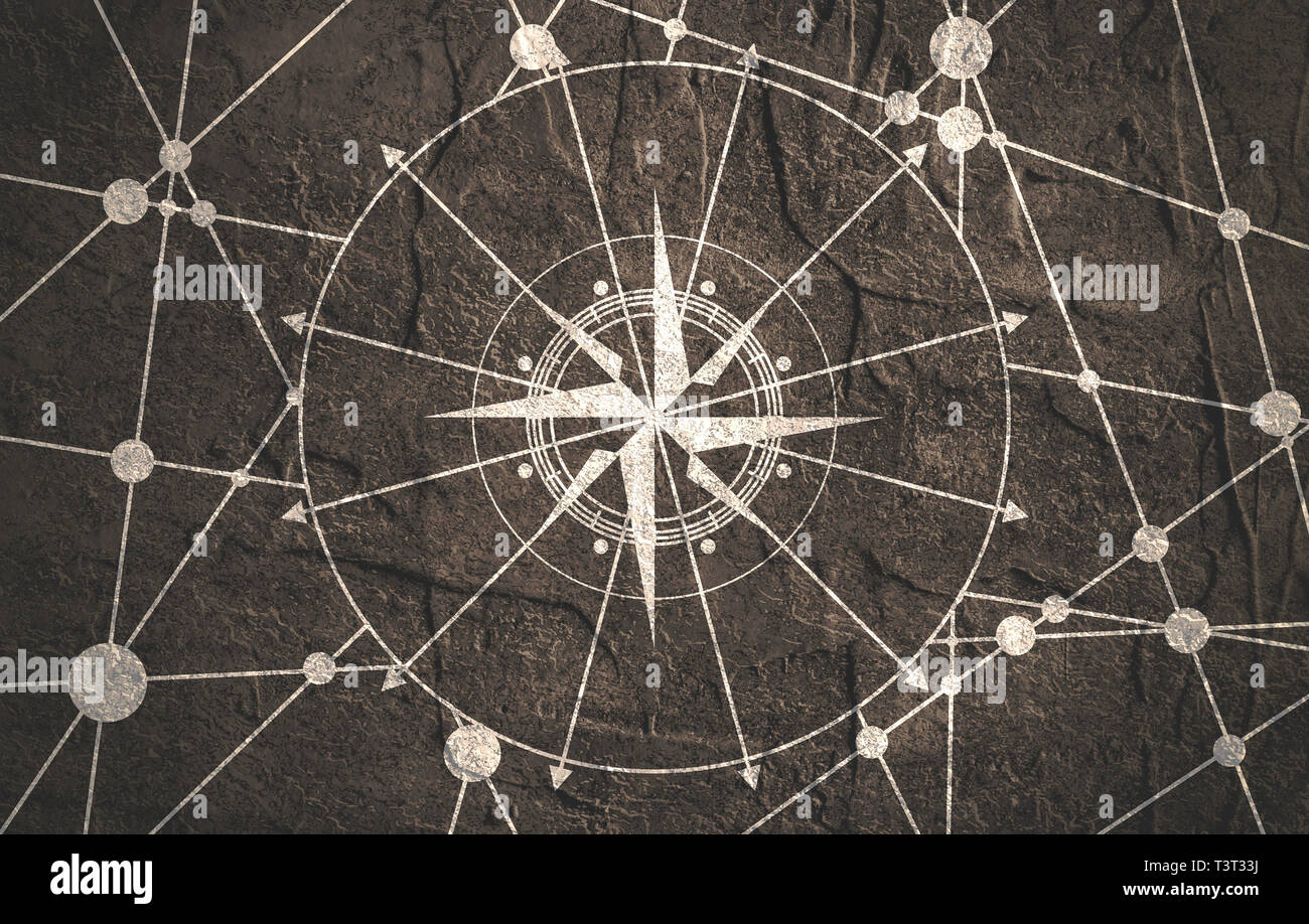 Brochure or report design template. Connected lines with dots. Travel ...