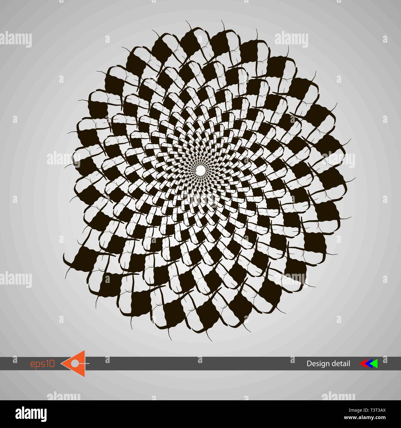 Design of spiral patterns. Abstract monochrome round background. Vector ...