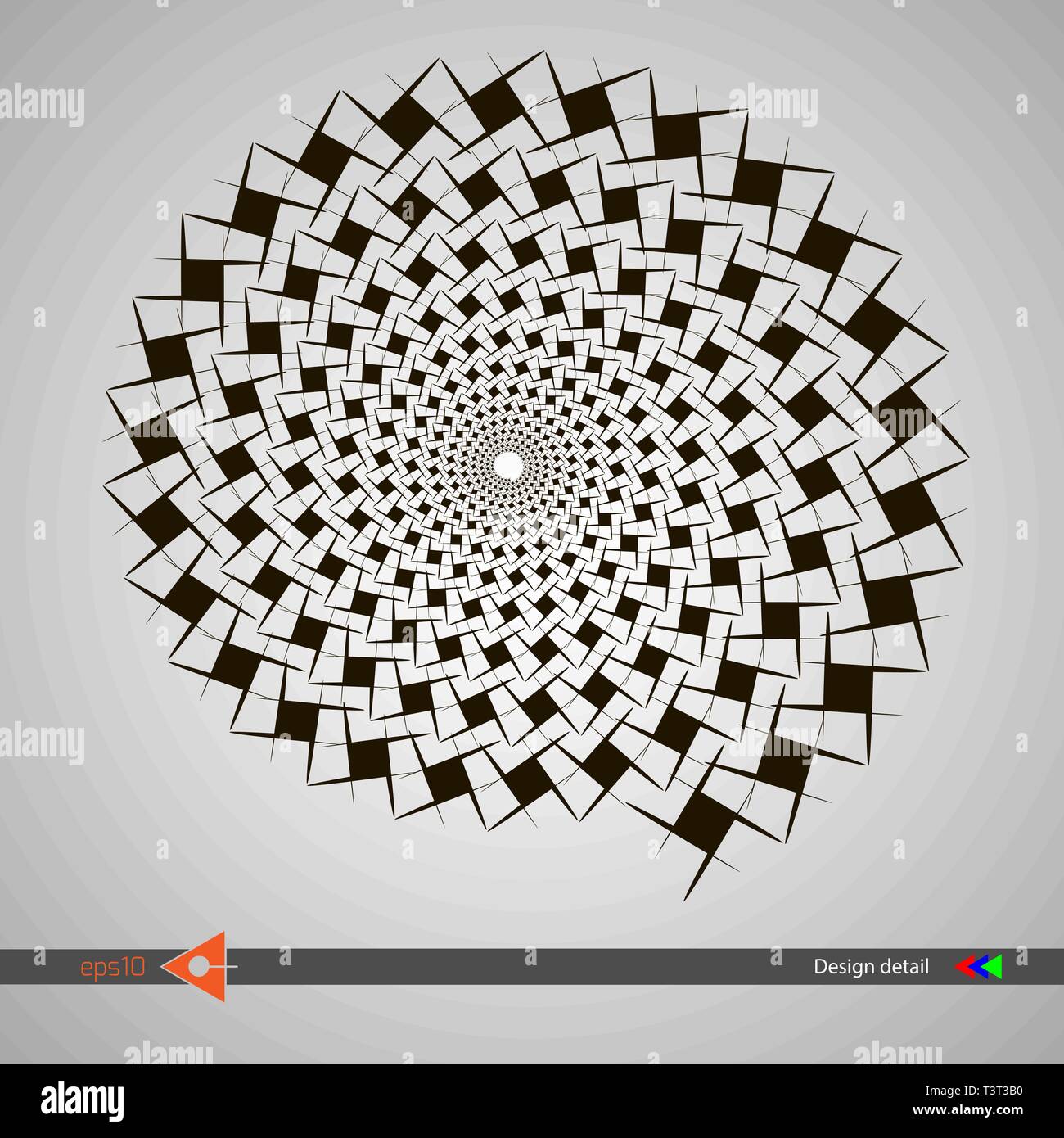 Design of spiral patterns. Abstract monochrome round background. Vector ...