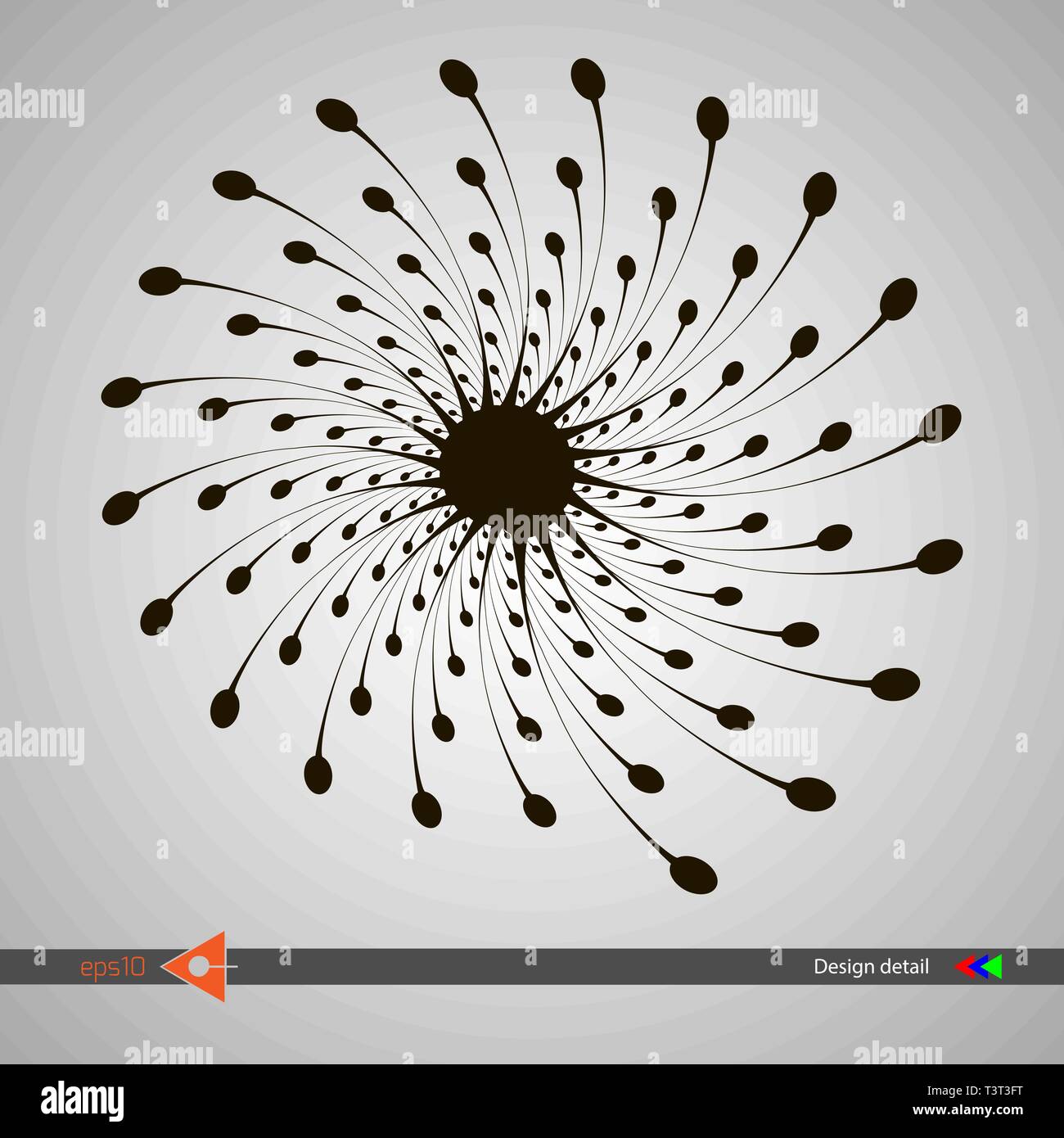 Design of spiral lines. Abstract monochrome background. Vector ...