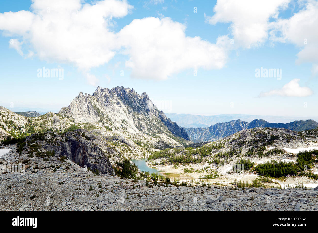 Mountains and fields in remote landscape Stock Photo - Alamy