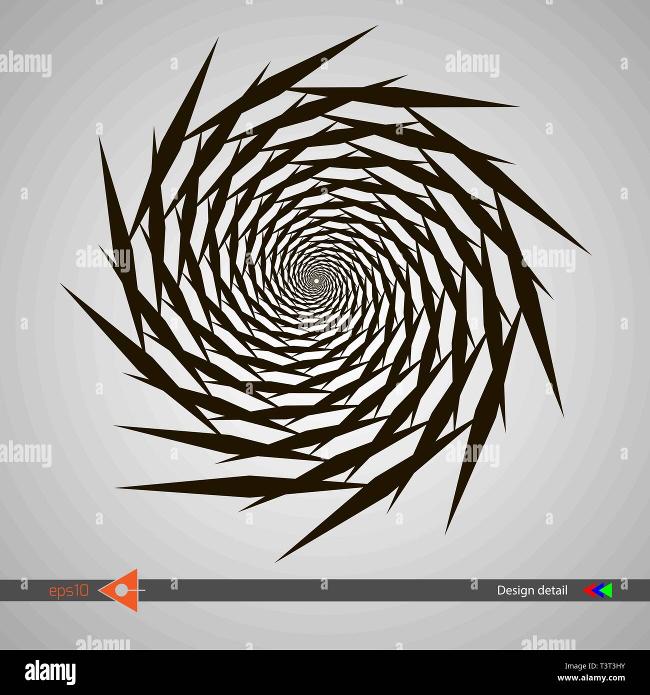 Design spiral patterns of lines. Abstract monochrome round background ...