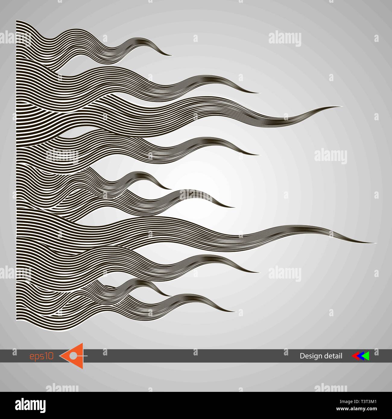 An isolated pattern of curls of hair. No gradient. Vector illustration ...