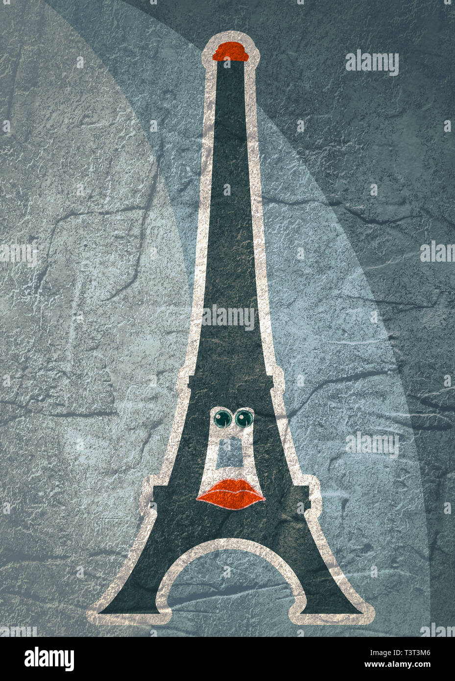 French Eiffel Tower Character. Illustration of a cartoon eiffel tower ...