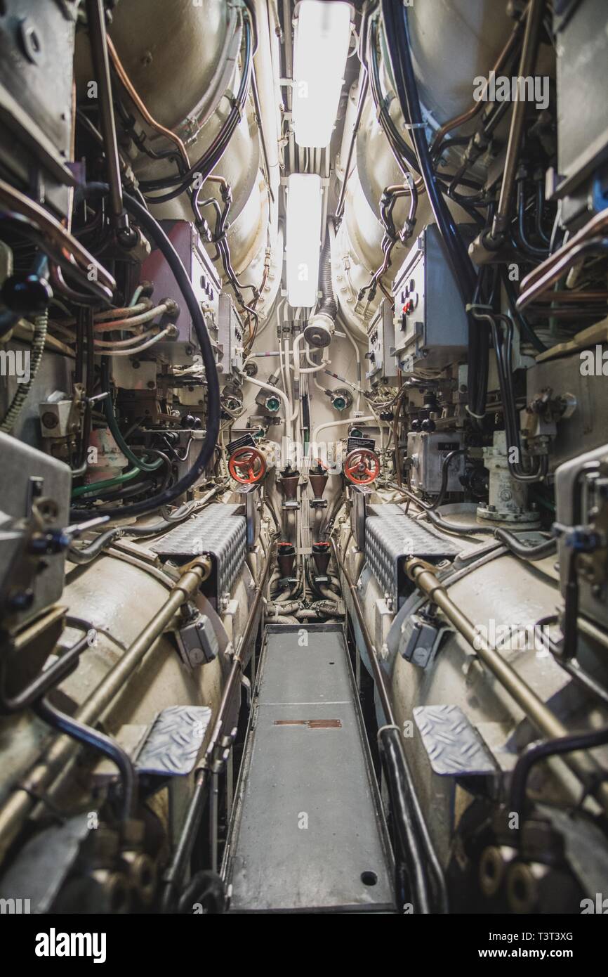 Submarine, technology in the engine room, Germany Stock Photo - Alamy