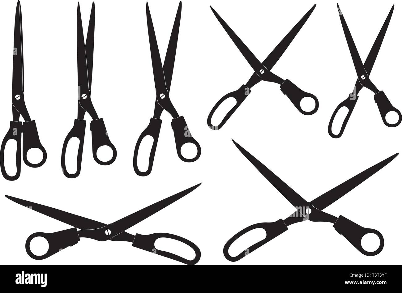 Set of different scissors isolated on white Stock Vector Image & Art ...