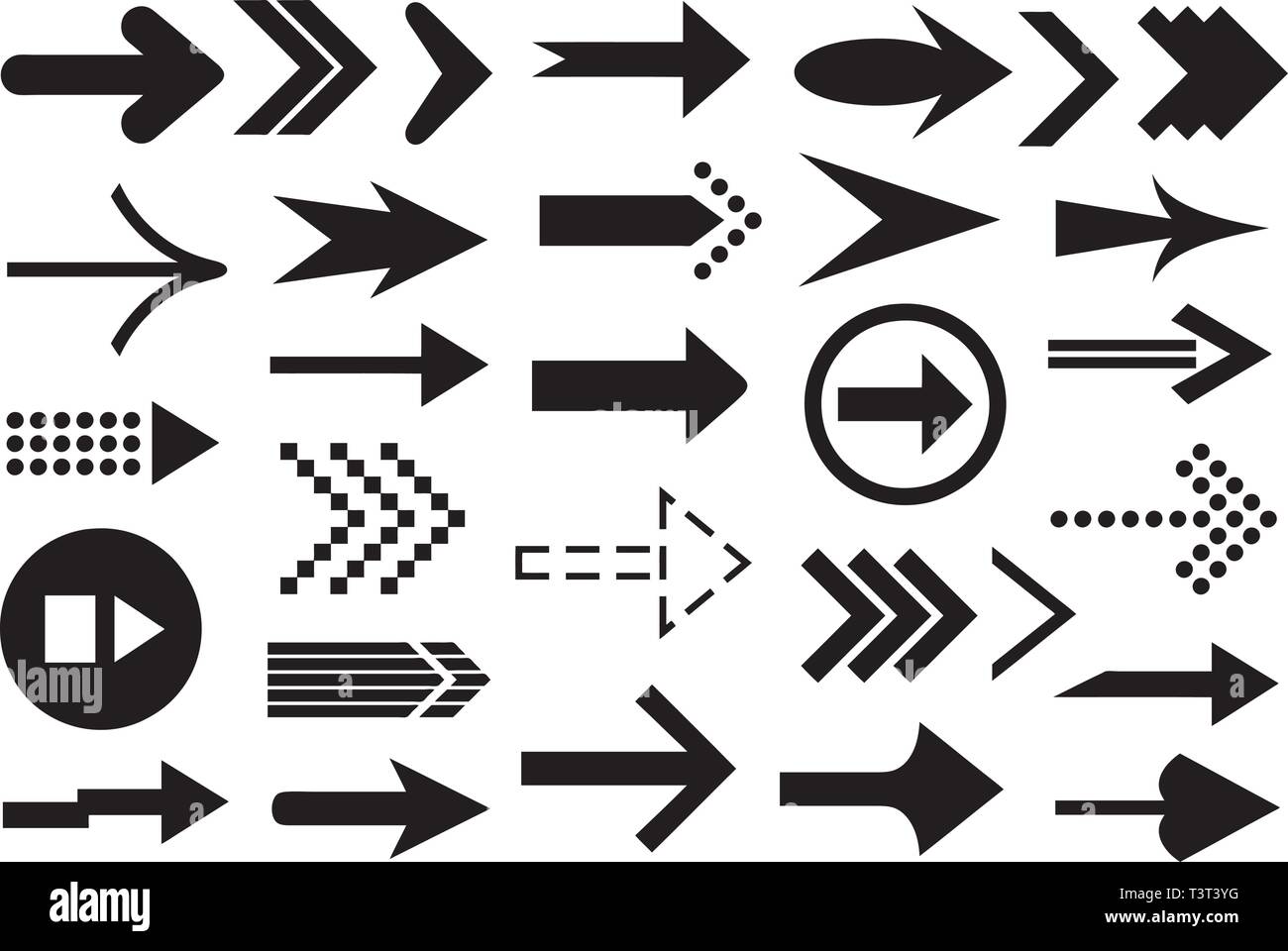 Set of different arrows isolated on white Stock Vector Image & Art - Alamy