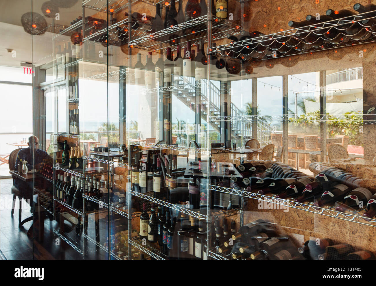 Restaurant wall display wine bottles hi-res stock photography and ...