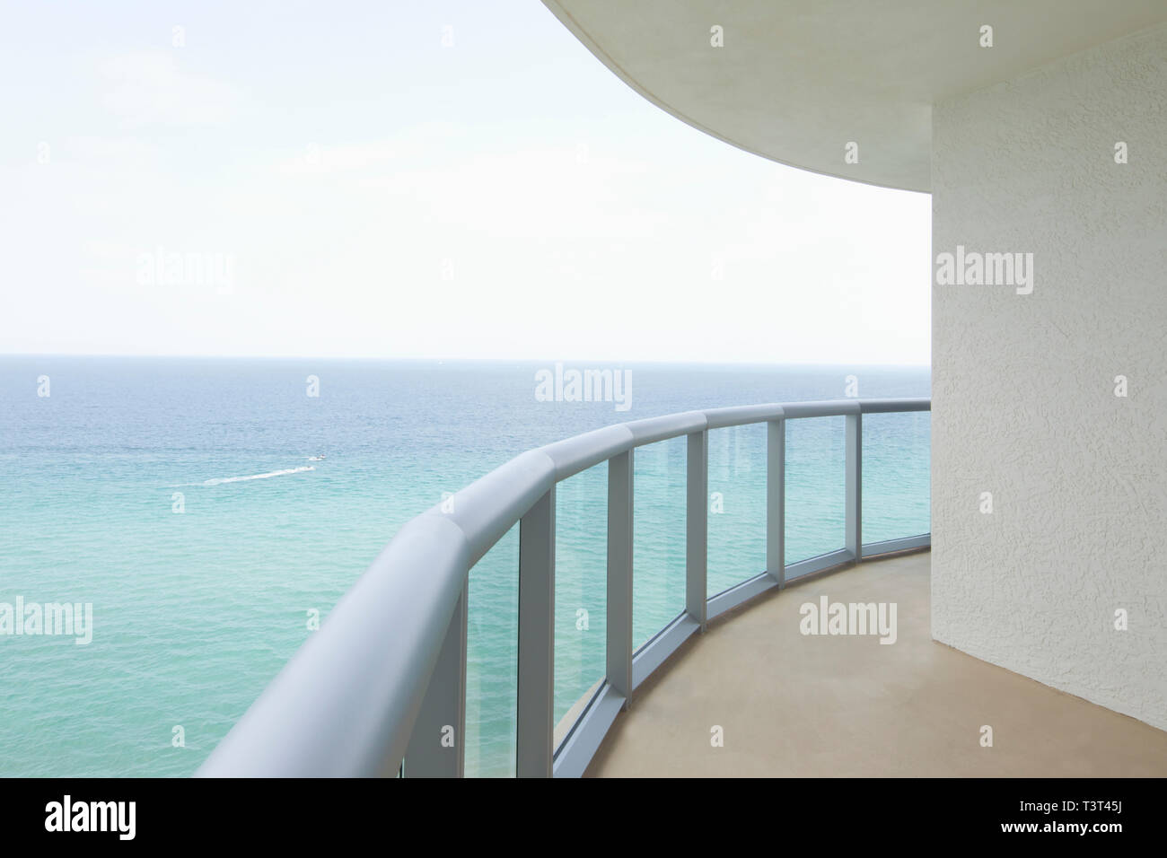 Empty balcony overlooking ocean Stock Photo - Alamy