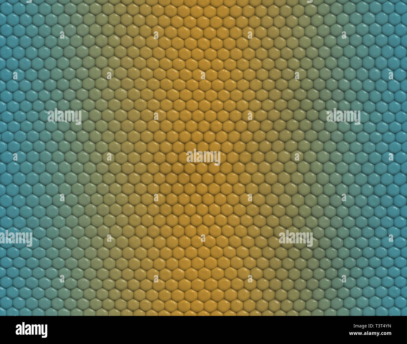 Blue and yellow gradient snake skin seamless pattern, hexagonal scale ...