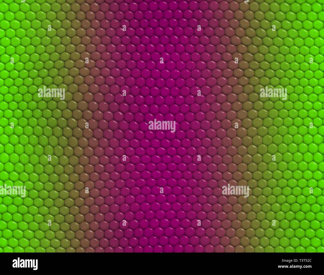 Magenta and green gradient snake skin seamless pattern, hexagonal scale ...