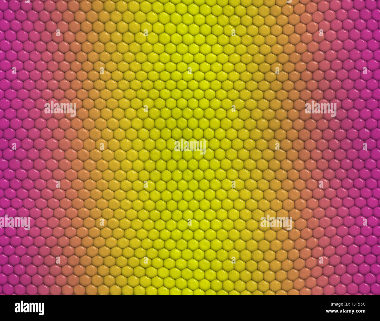 Magenta and yellow gradient snake skin seamless pattern, hexagonal ...