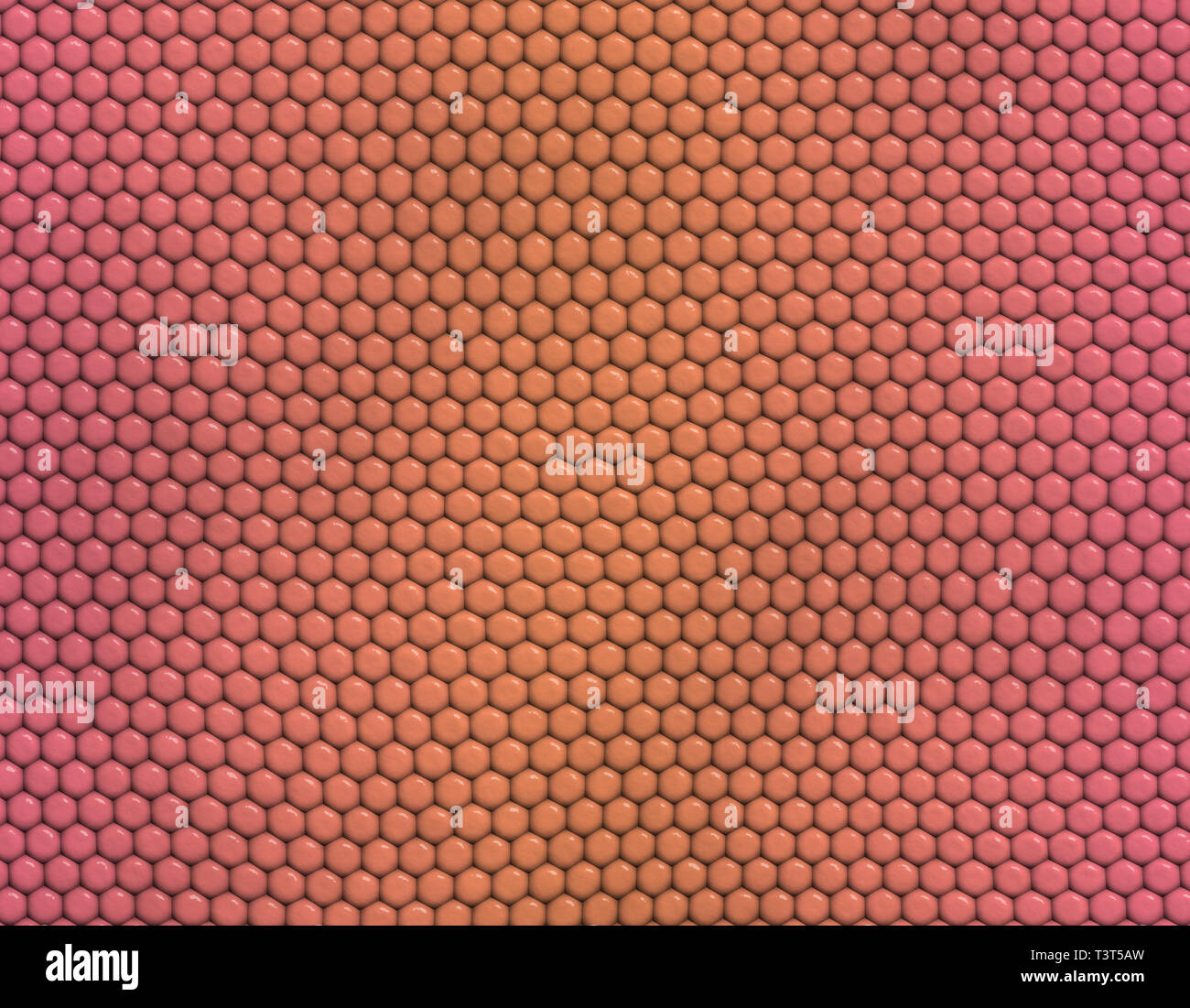 Pink and orange gradient snake skin seamless pattern, hexagonal scale ...