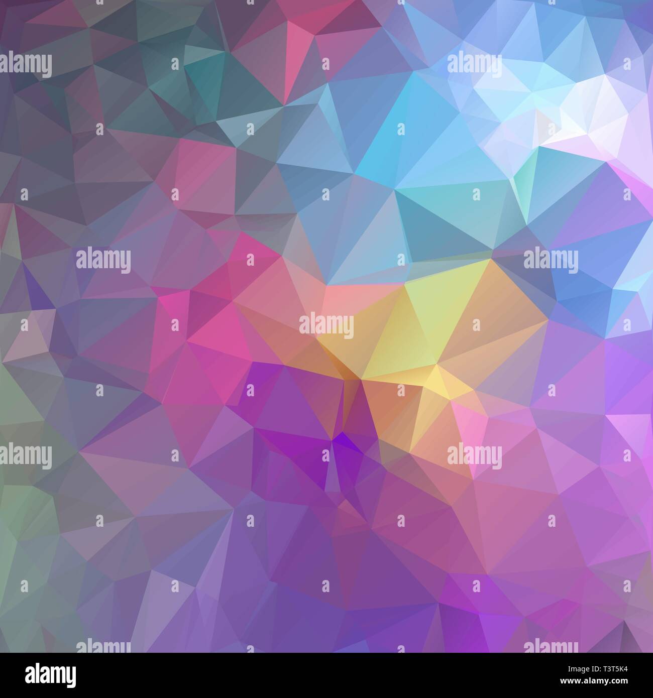 Abstract background of multicolored triangles. Delicate, pearl color ...