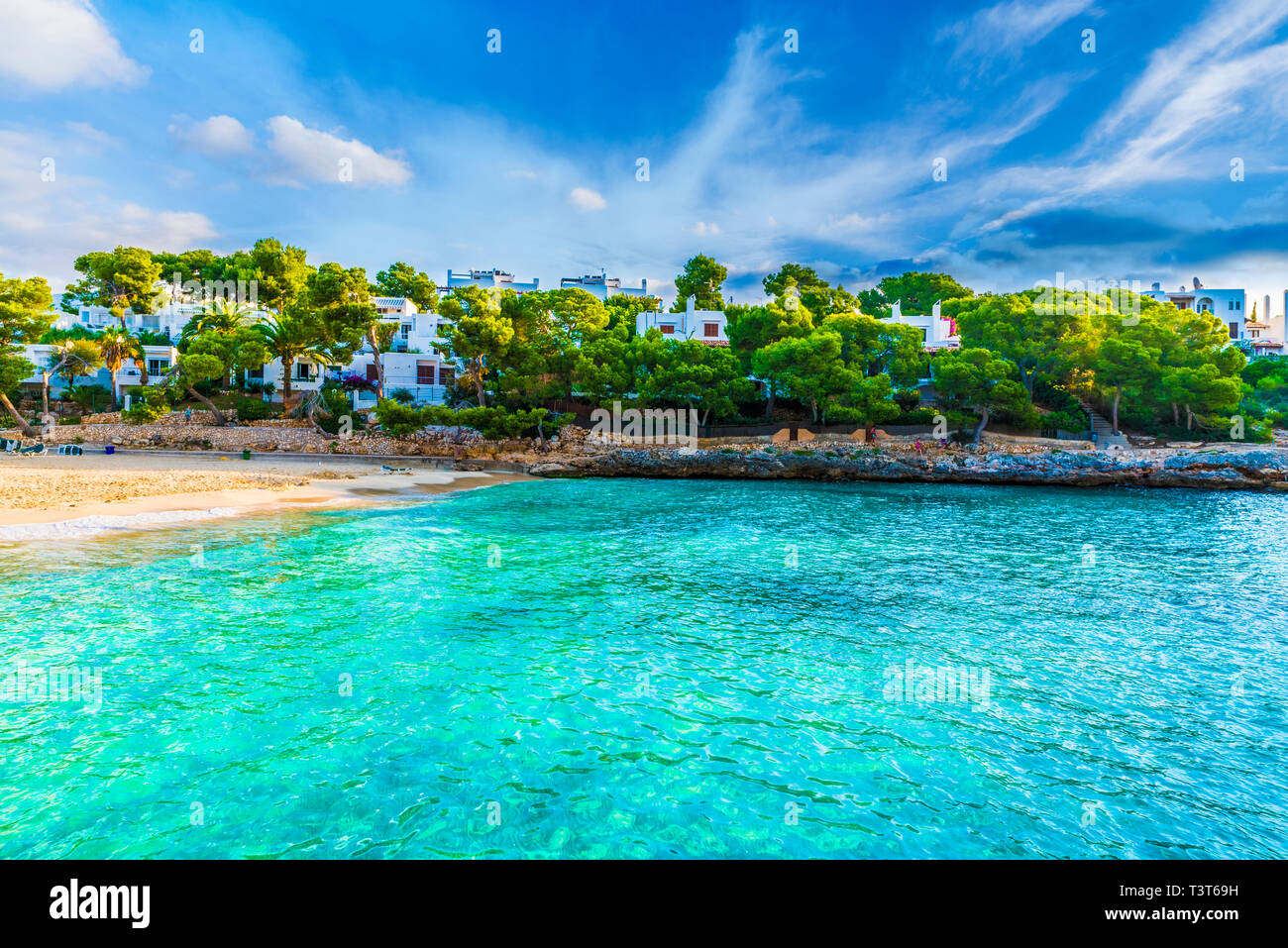 Cala Gran beach at Cala d'Or city, Palma Mallorca Island, Spain Stock ...